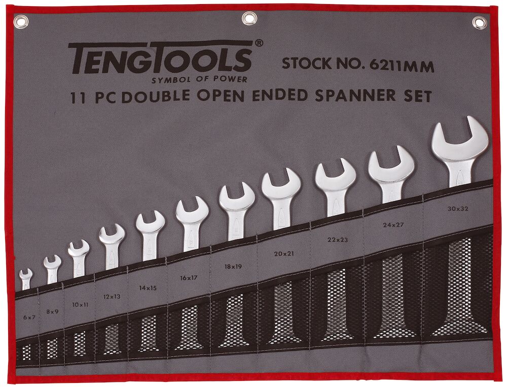 Teng Tools 6211MM Double Open Ended Metric 11 Piece Spanner Set