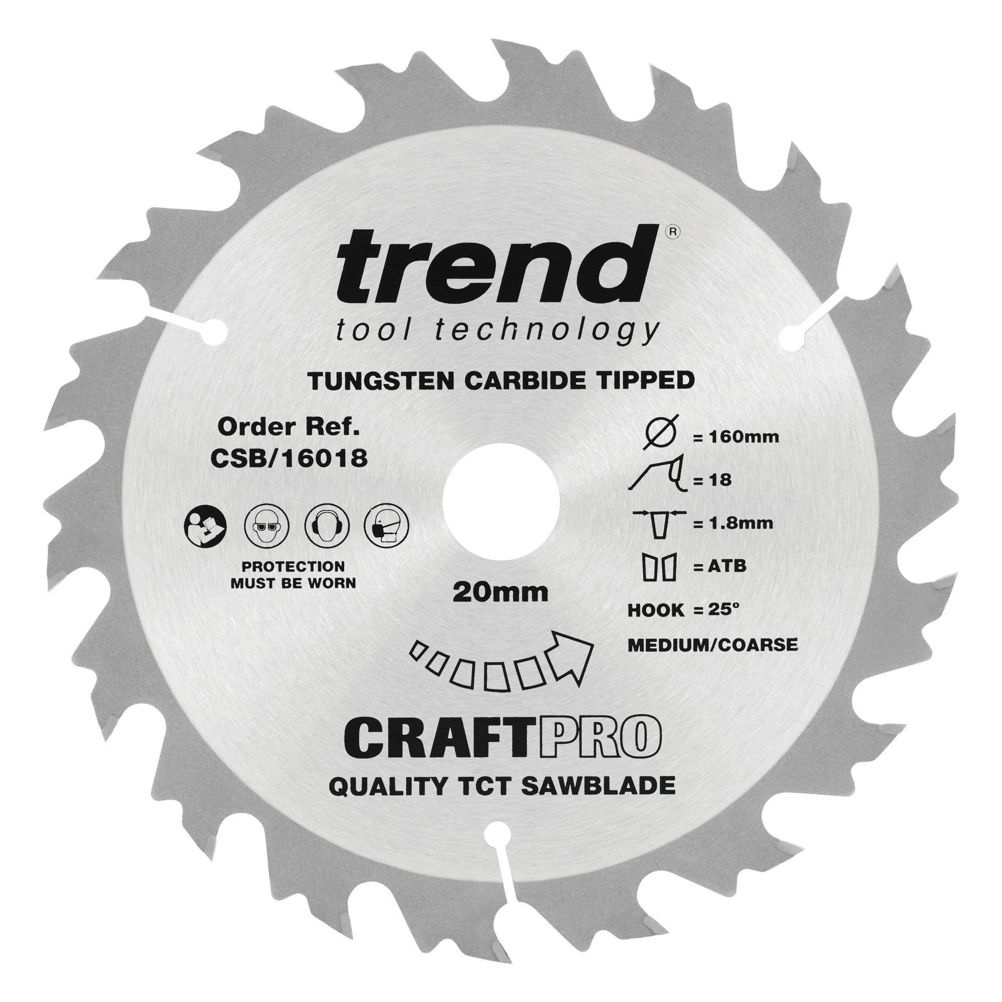 Trend Tools CSB/16018 Trend Wood Circular Saw Blade 160Mm X 20Mm X 18T