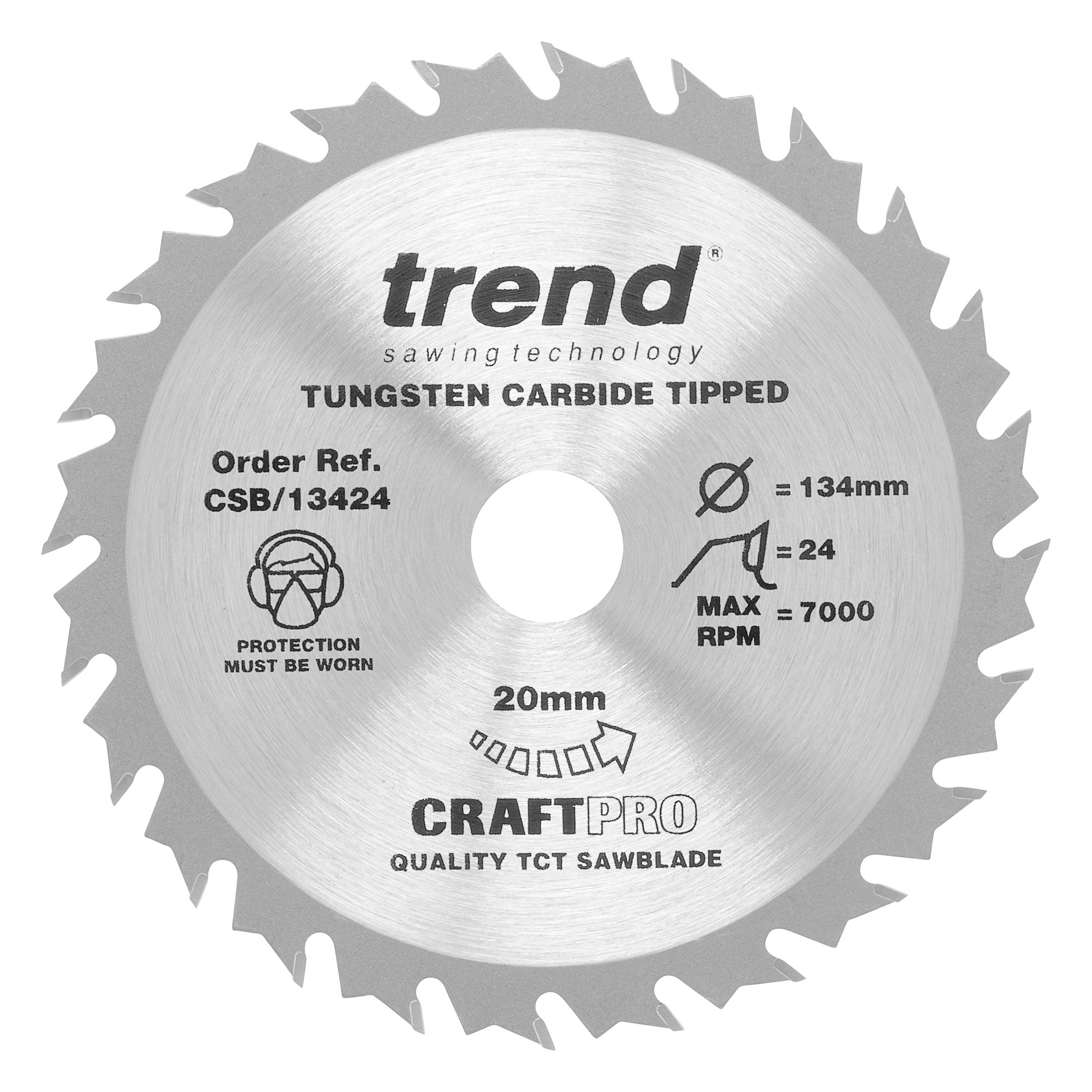 Trend Tools CSB/13424 Trend Wood Circular Saw Blade 134Mm X 20Mm X 24T