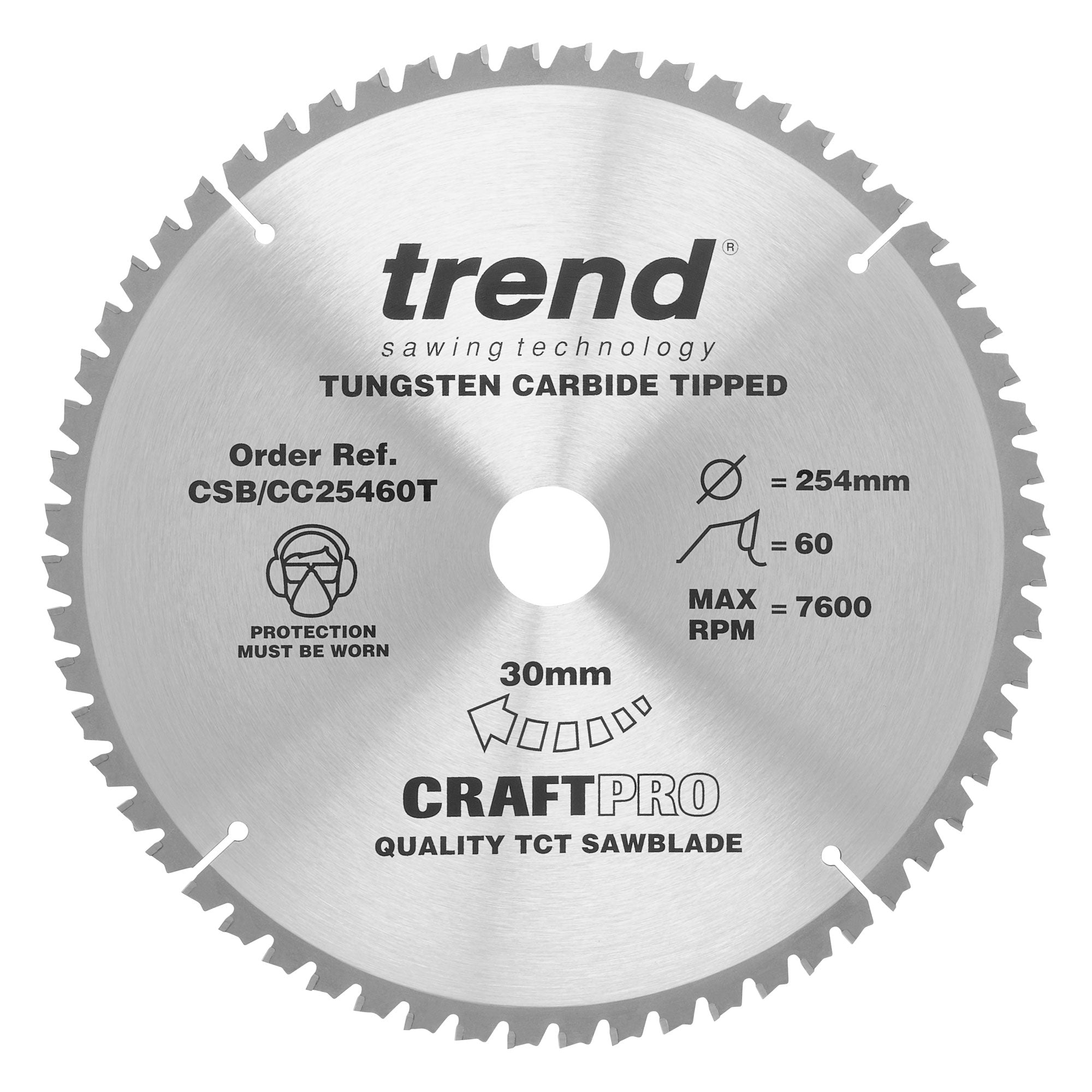 Trend Tools CSB/CC25460T Trend Wood Cordless Mitre Saw Blade 254Mm X 3