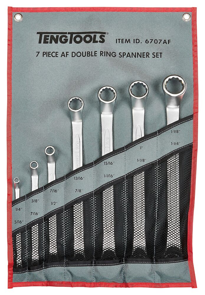 Teng Tools 6707AF Double Ring Spanner Set 7 Pieces AF