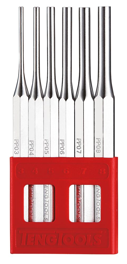 Teng Tools PPS06 Parallel Pin Punch Set 6 Pieces