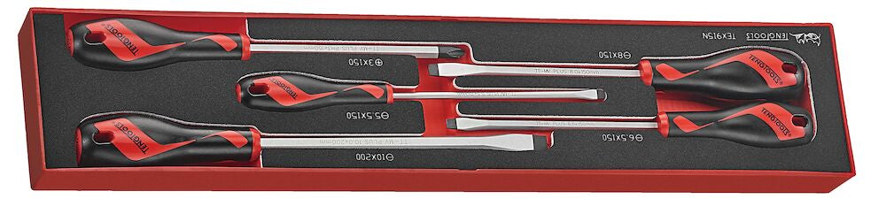 Teng Tools TEX915N Screwdriver Set Flat & PH FOAMX4 5 Pieces