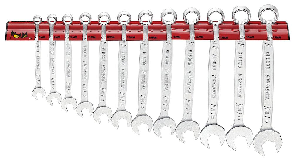 Teng Tools WR8012 Spanner Set Anti Slip Combination 12 Pieces Wall Rac