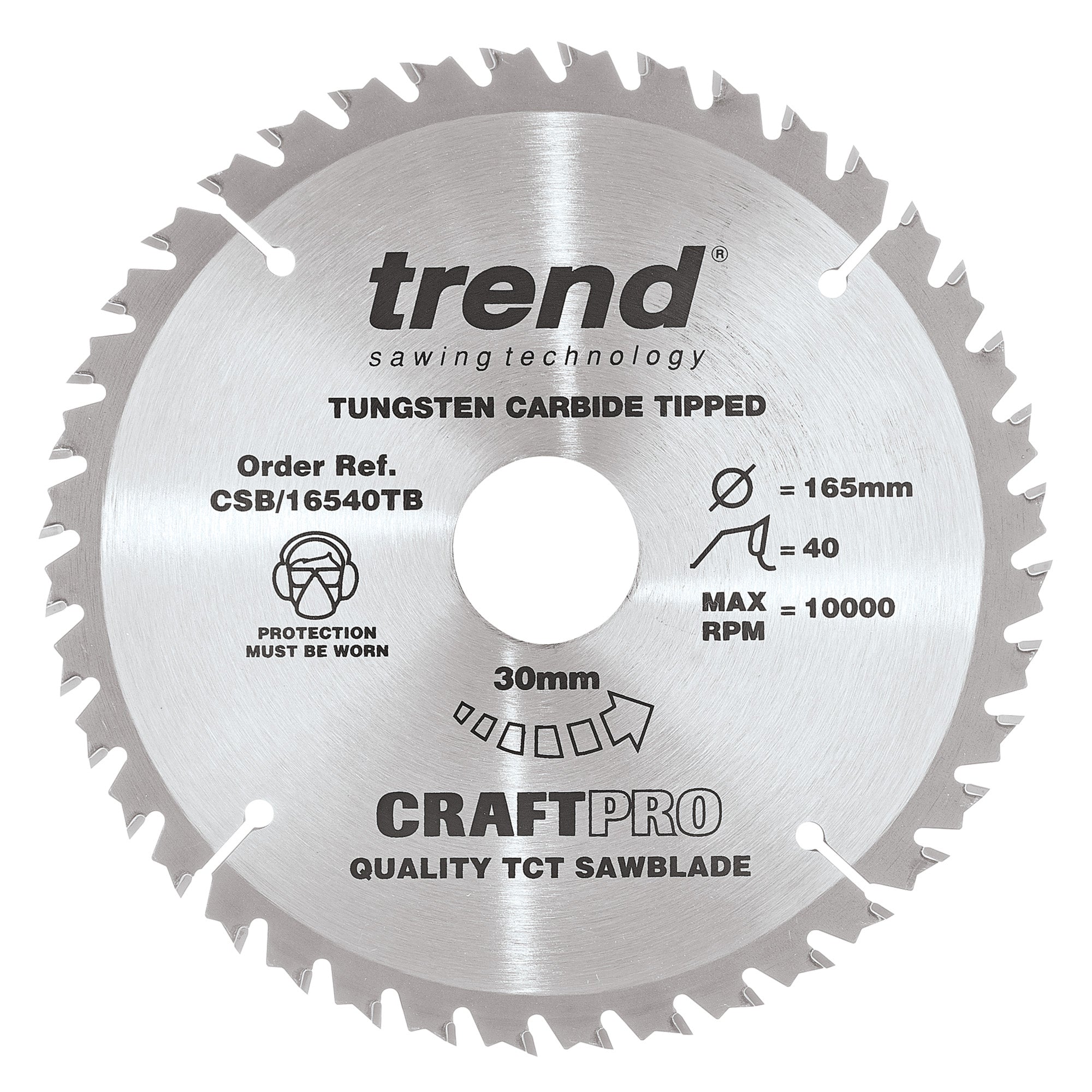 Trend Tools CSB/16540TB Trend Wood Cordless Circular Saw Blade 165Mm X