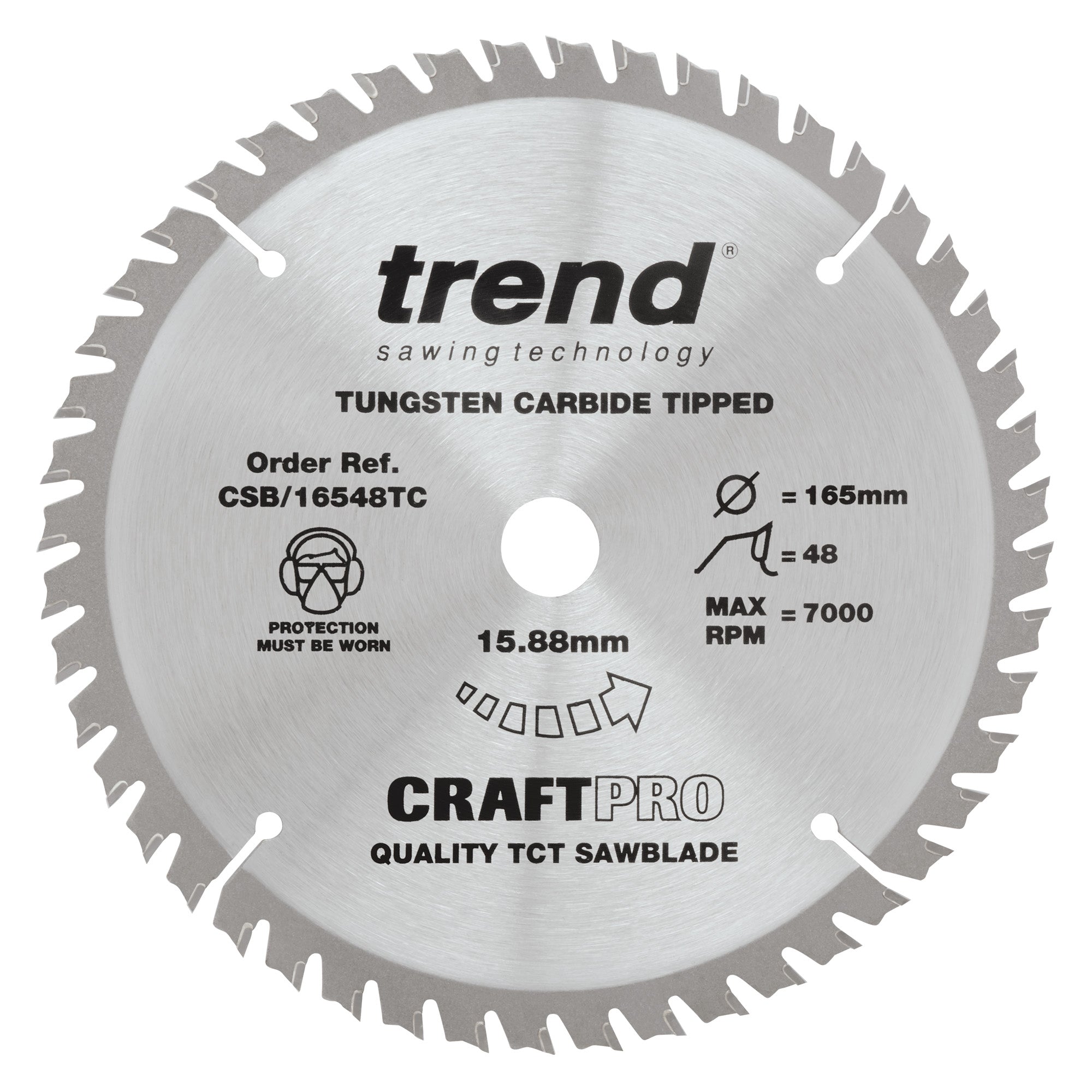 Trend Tools CSB/16548TC Trend Wood Cordless Circular Saw Blade 165Mm X