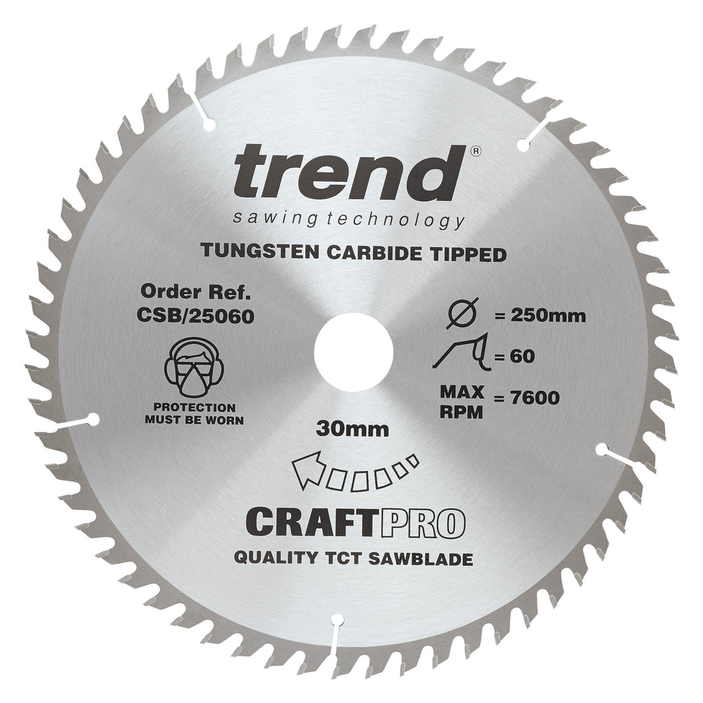 Trend Tools CSB/25060 Trend Wood Circular Saw Blade 250Mm X 30Mm X 60T