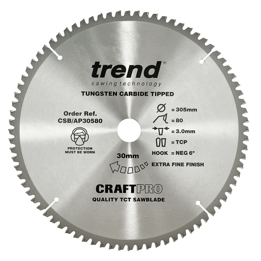 Trend Tools CSB/AP30580 Trend Aluminium/Plastic Circular Saw Blade 305