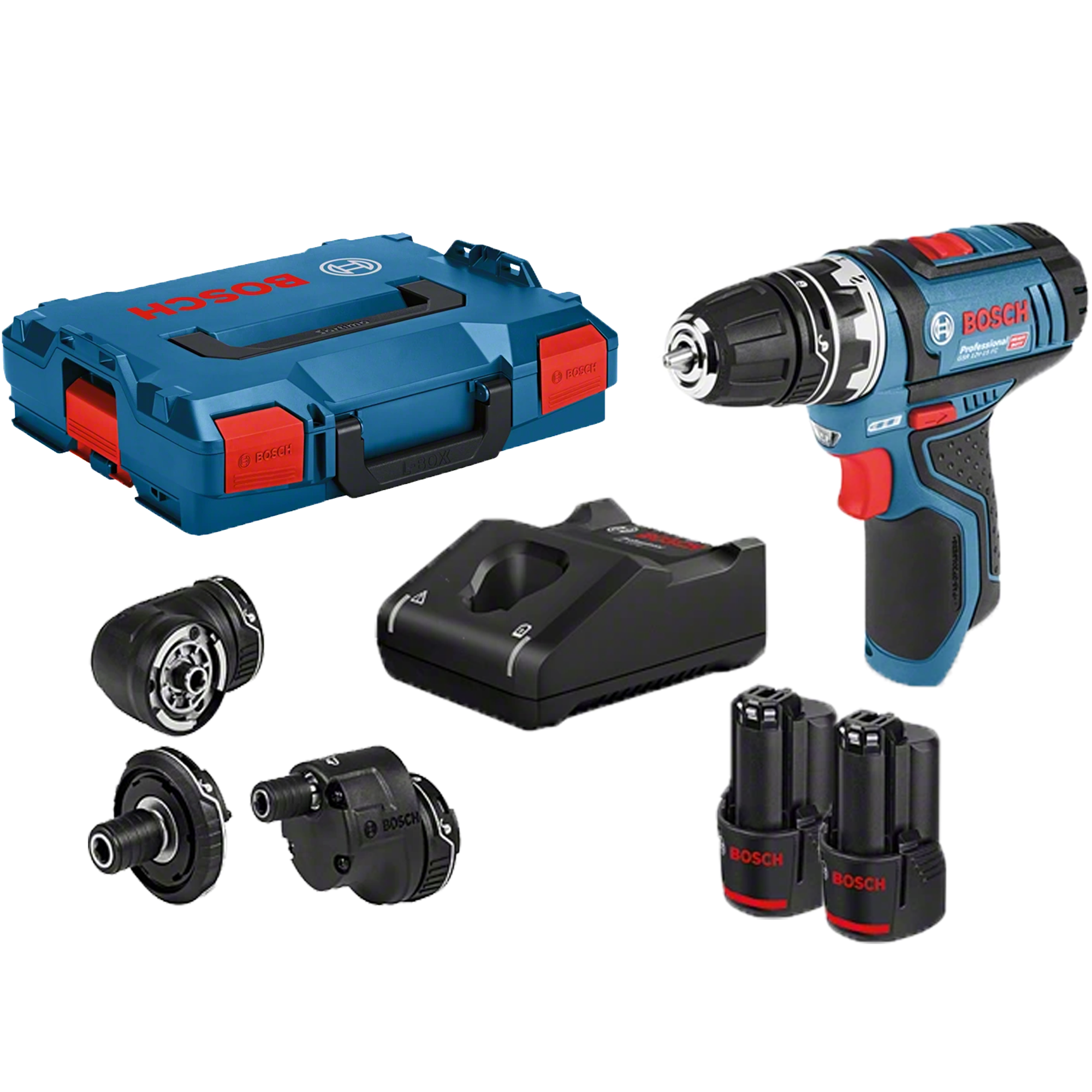 Bosch GSR12V15FC Professional L-Boxx Kit With Batteries, Charger and A