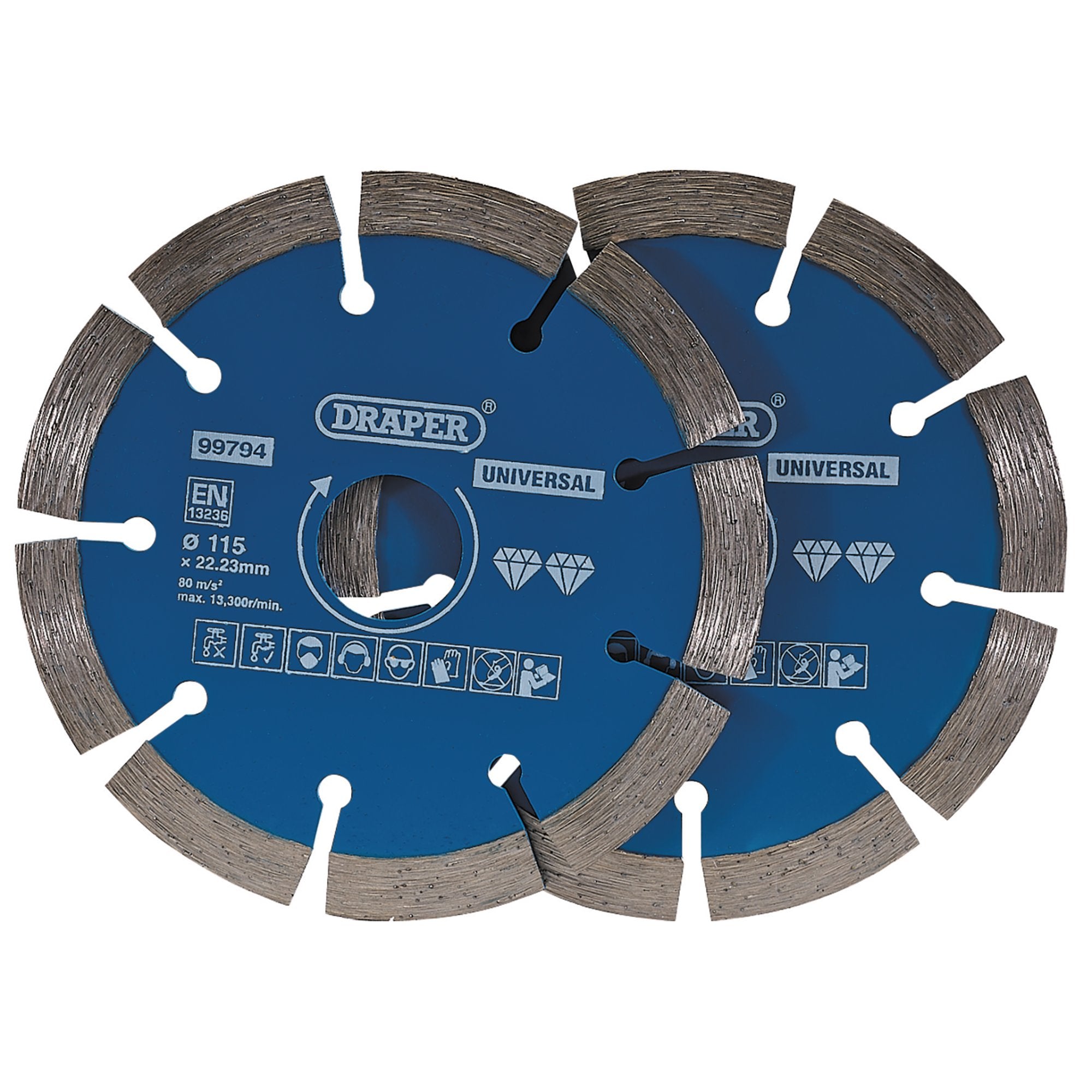 Draper 99794 Segmented Diamond Blade, 115mm (Pack of 2)